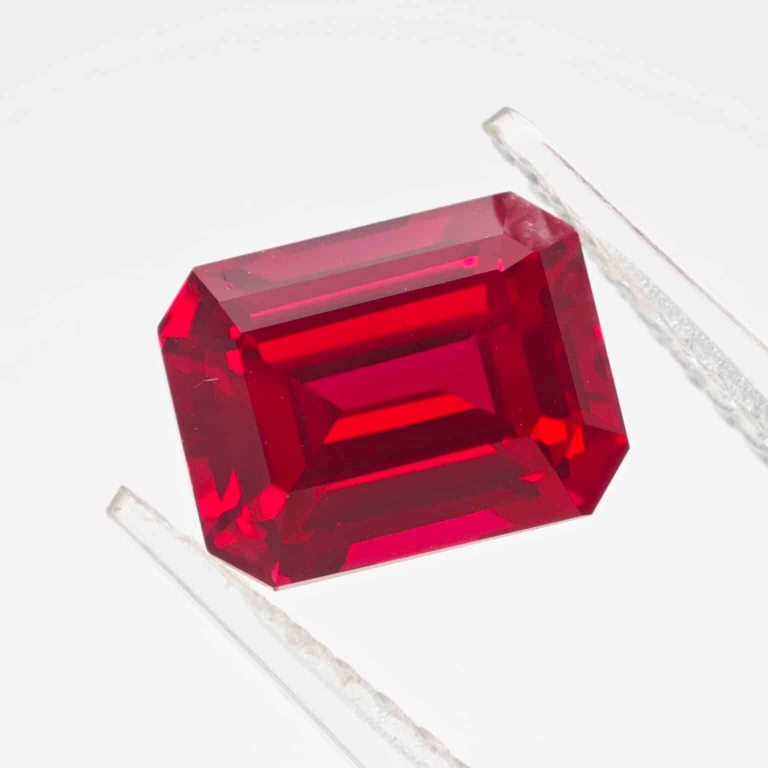 Shop AGL Certified Emerald Cut Lab Grown Ruby Online