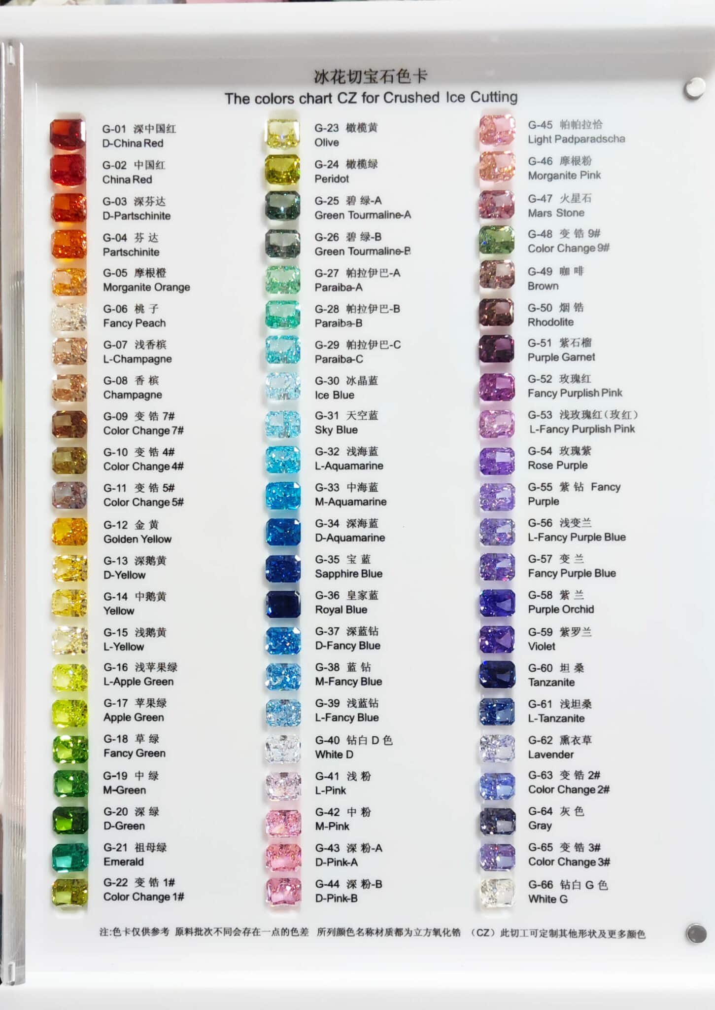 Shop Crushed Ice Cut Cubic Zirconia Color Chart Online
